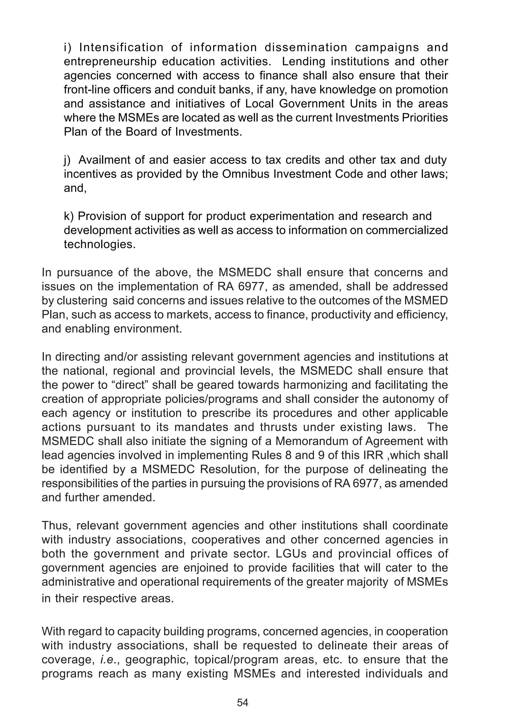 Magna Carta for MSME's (2010) R.A. 9501 | PDF