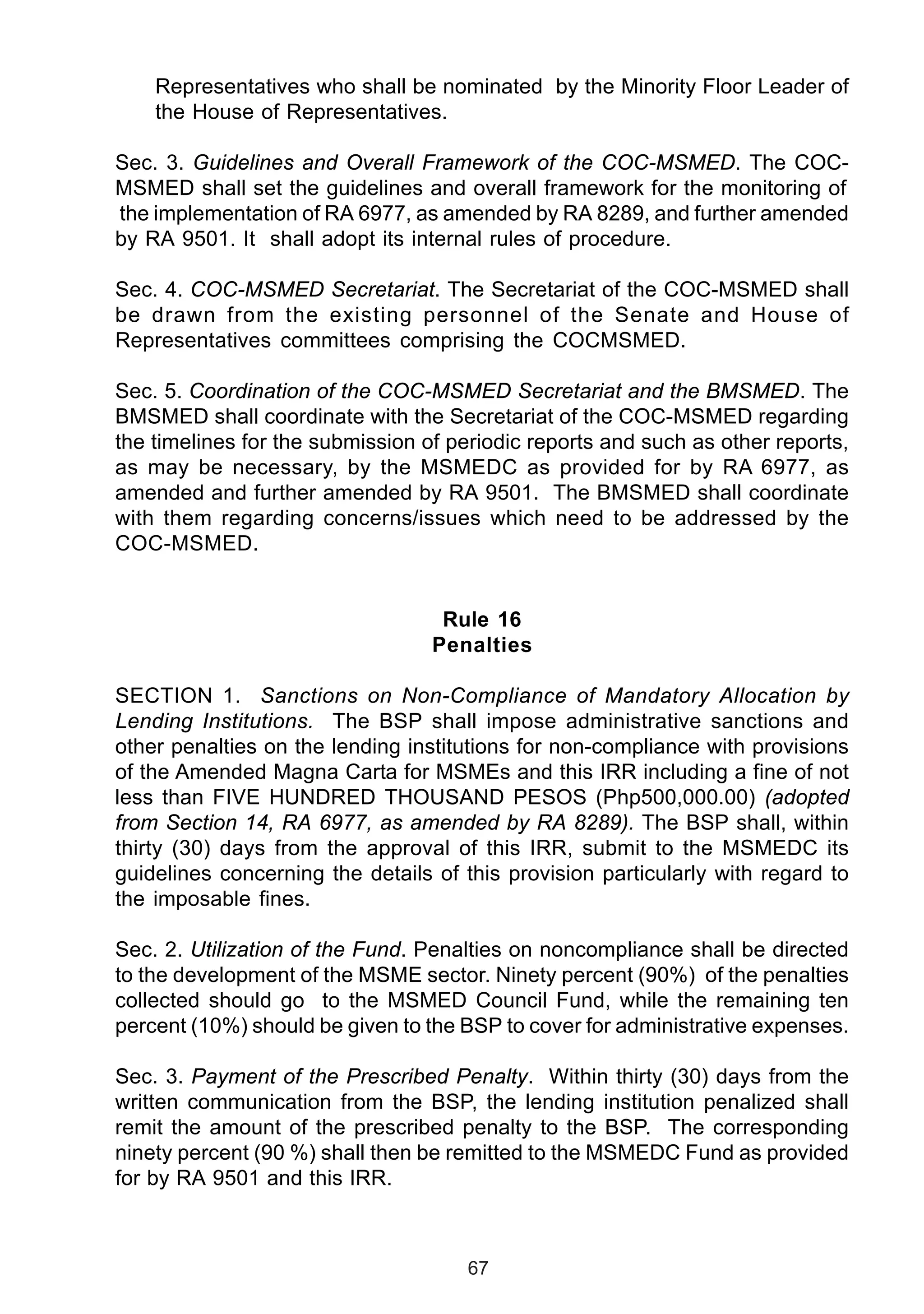 Magna Carta for MSME's (2010) R.A. 9501 | PDF