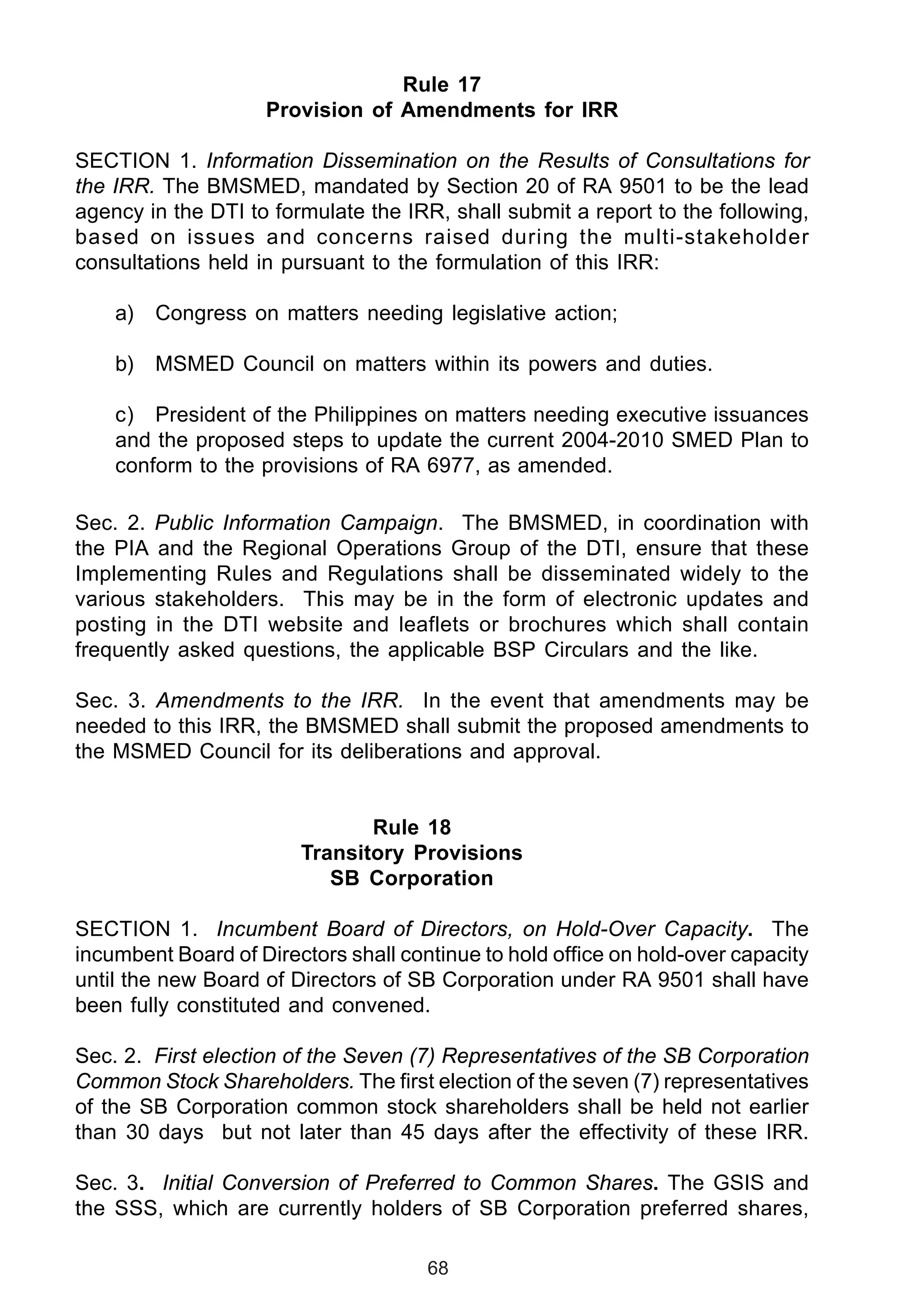 Magna Carta for MSME's (2010) R.A. 9501 | PDF