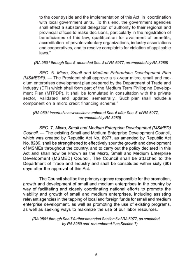 Magna Carta for MSME's (2010) R.A. 9501 | PDF