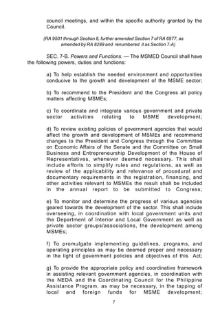 Magna Carta for MSME's (2010) R.A. 9501 | PDF