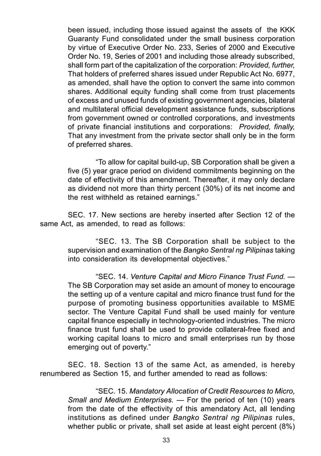 Magna Carta for MSME's (2010) R.A. 9501 | PDF
