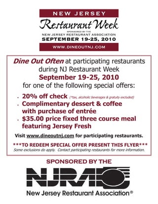 2010 restaurant week flyer | PDF