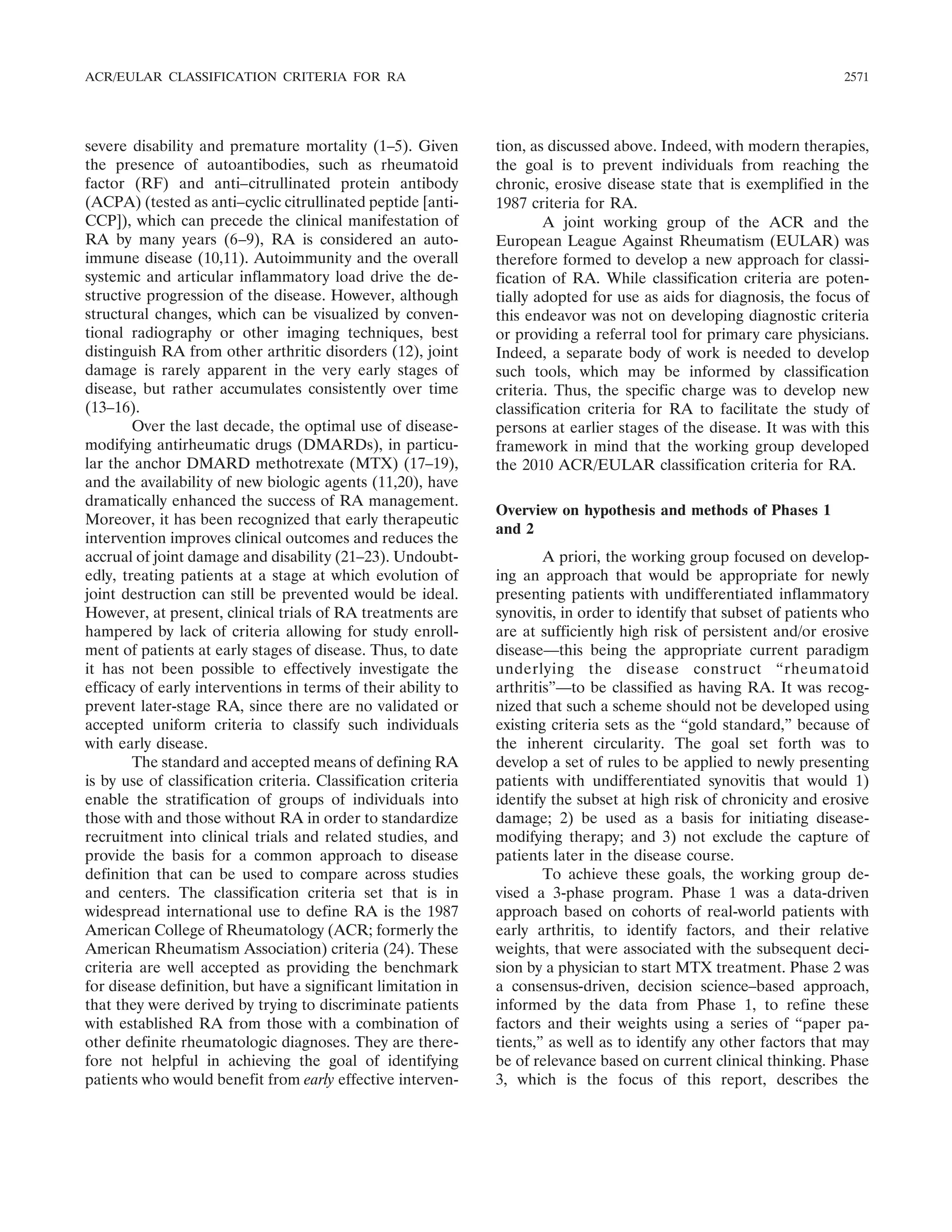 2010 rheumatoid arthritis classification criteria | PDF