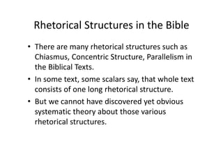 Literary structure of the Bible (chiasm, chiasmus) | PDF