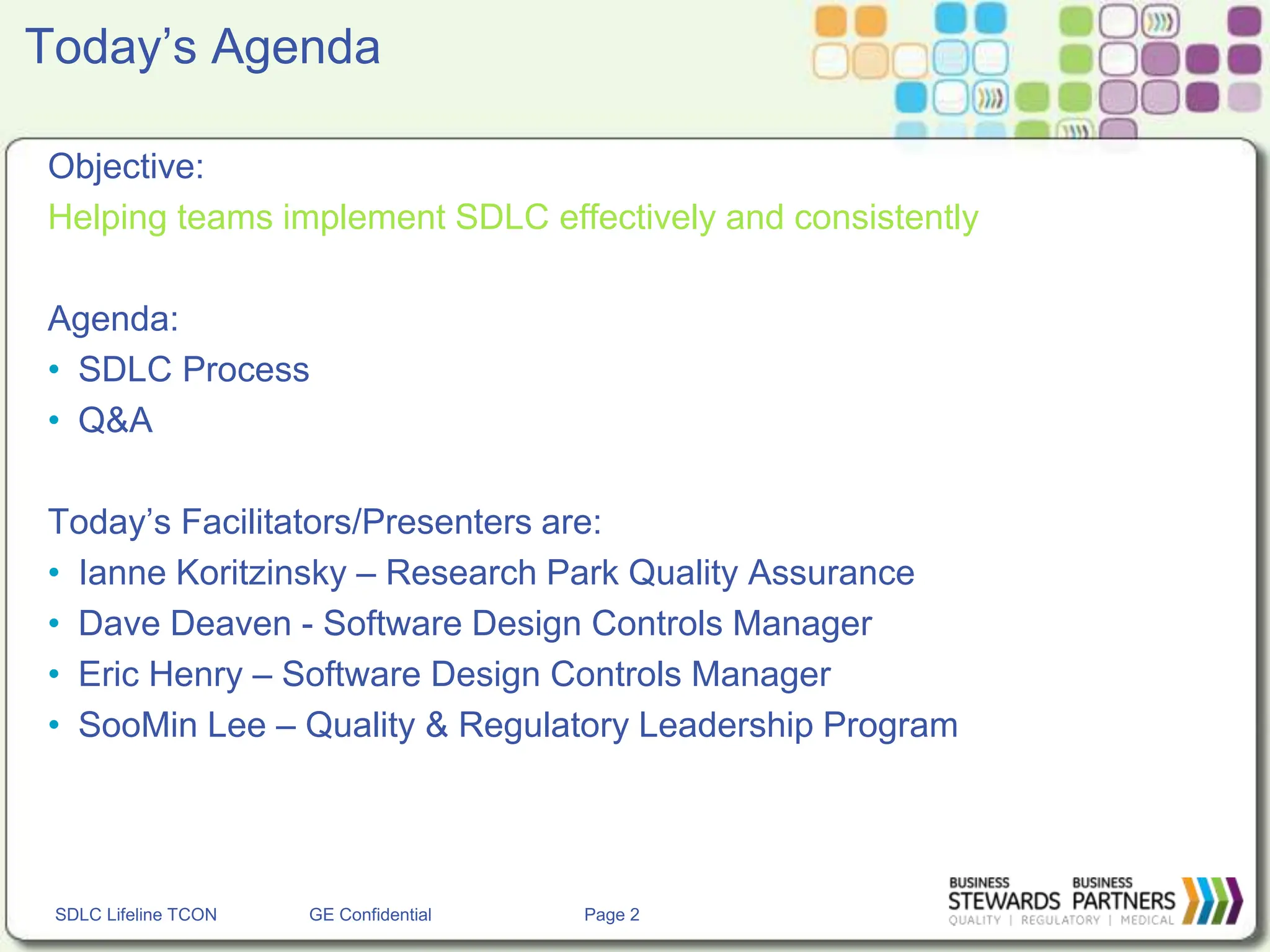 2010 SDLC Lifeline Mater Deck for knowledge sharing | PPT