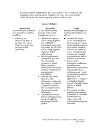ALA/AASL Standards for Initial Preparation of School Librarians (2010 ...