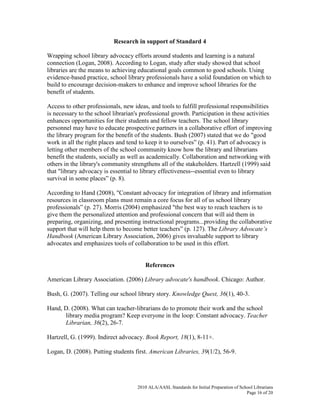ALA/AASL Standards for Initial Preparation of School Librarians (2010 ...