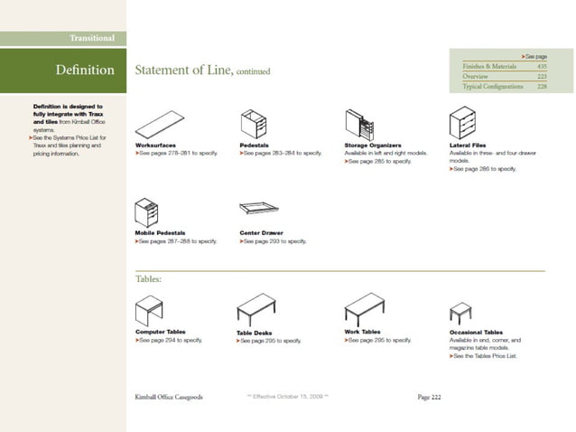 2010 Transitional Casegoods Specification