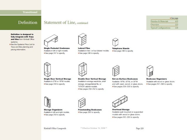 2010 Transitional Casegoods Specification