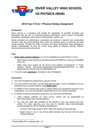 2010 y5 t1 holiday assignment | PDF