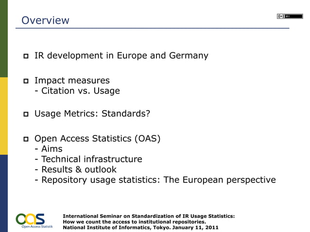 Open Access Repositories & Interoperable Usage Statistics: Current ...
