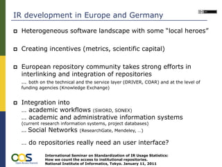 Open Access Repositories & Interoperable Usage Statistics: Current ...