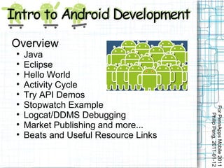 Intro to Android Development by Philip Peng | PPT