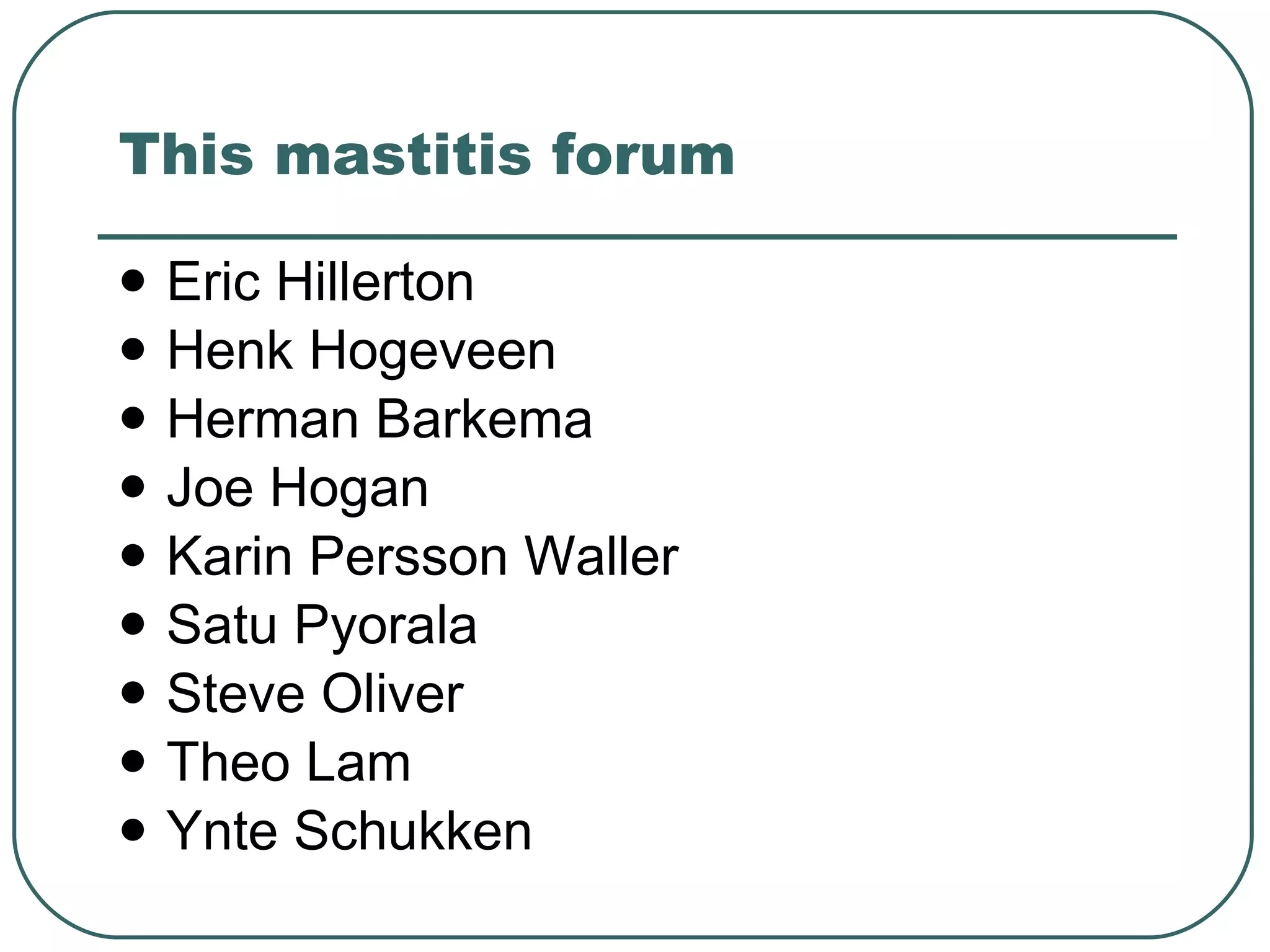 Current status and future challenges in mastitis research | PPT ...
