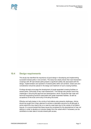 Rail Corridors and the Principal Bicycle Network (Parsons Brinckerhoff ...