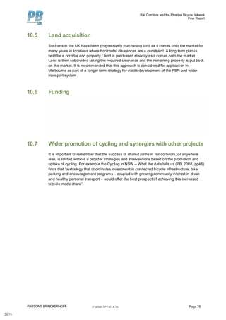 Rail Corridors and the Principal Bicycle Network (Parsons Brinckerhoff ...