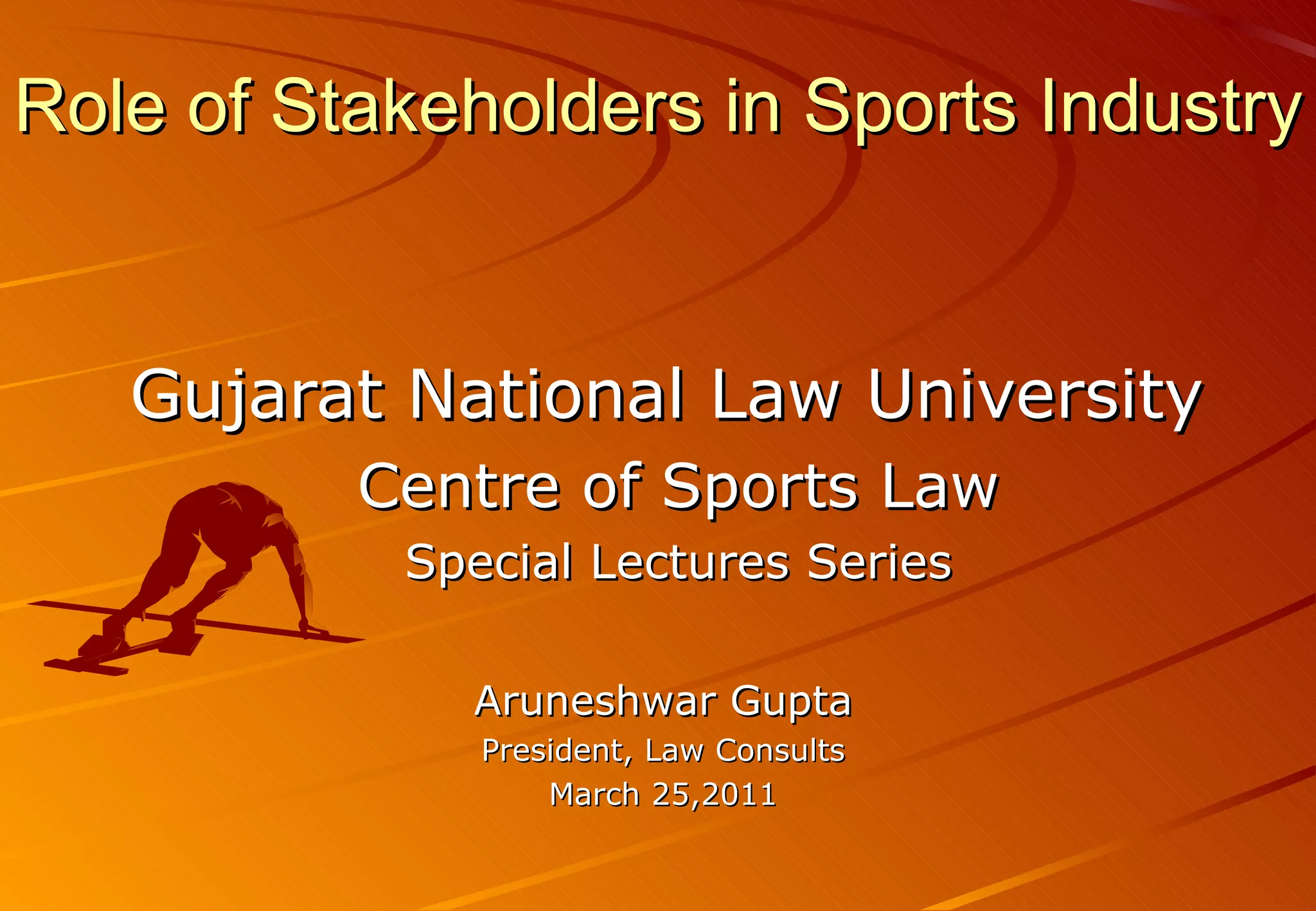2011.03.25 role of stake holders in sports industry | PPT