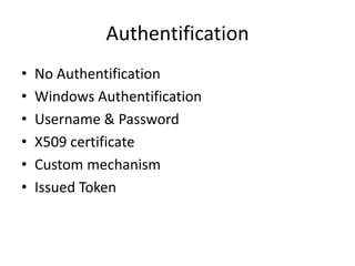 WCF security | PPTX | Information and Network Security | Computing