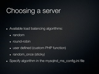 Intro to PECL/mysqlnd_ms (4/7/2011) | PPT