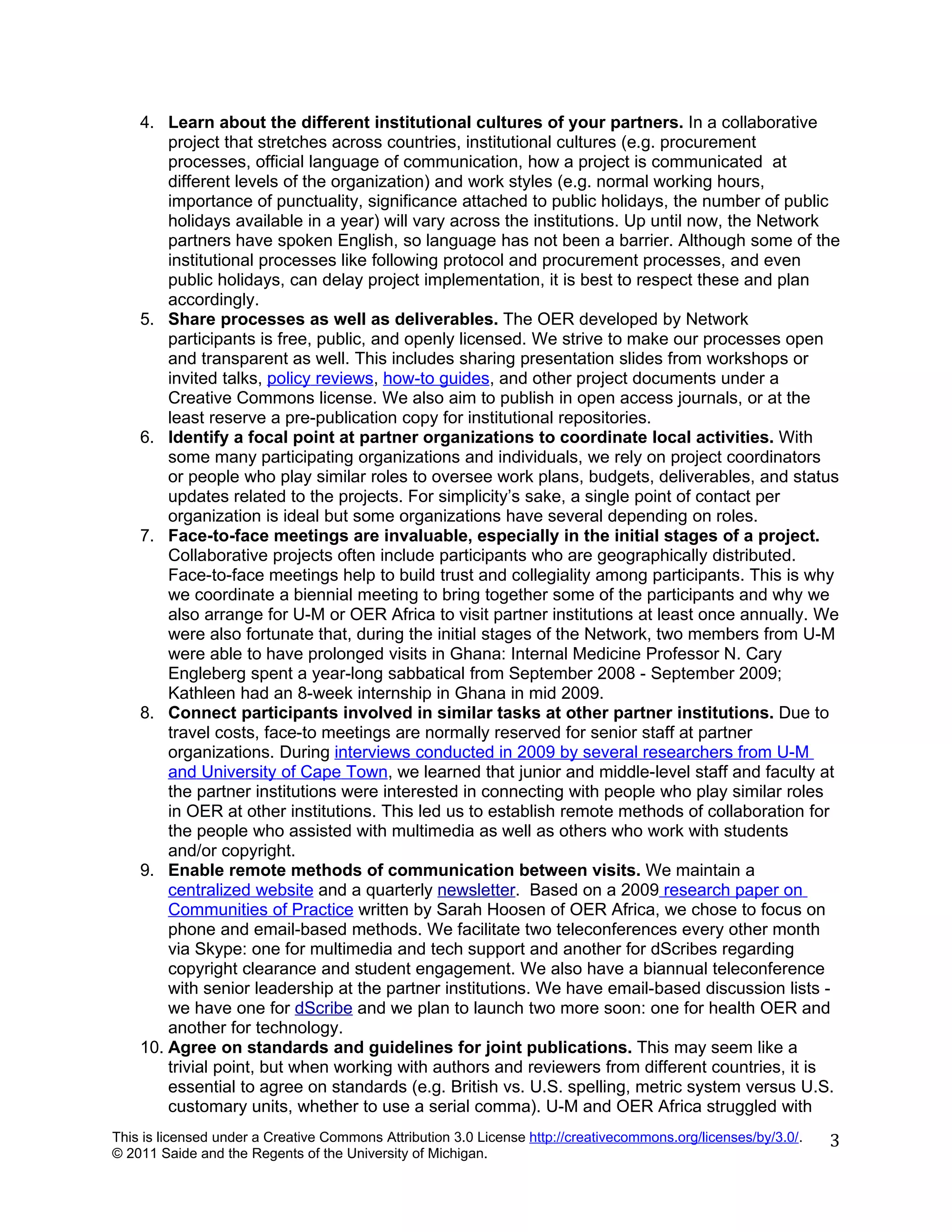 Reflections on the past two and a half years of a collaborative African ...