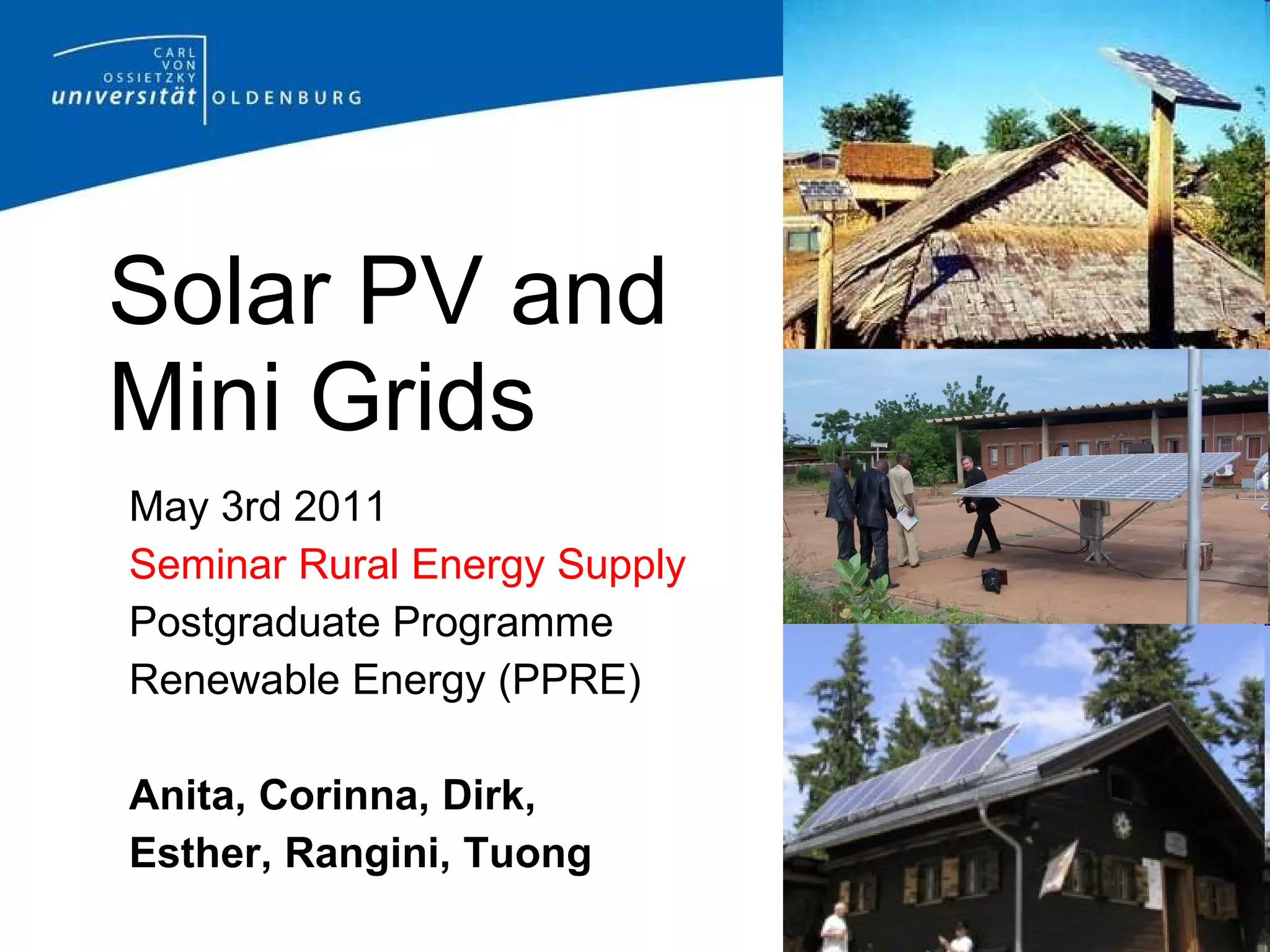 Mini grid and Solar home system | PPT