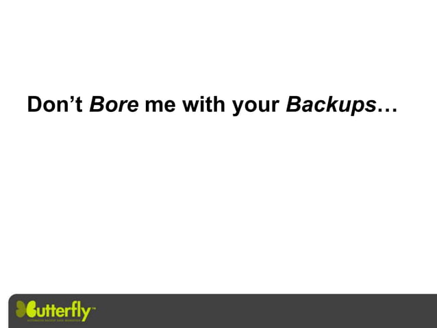 Lunch and Learn - Backup and Recovery Basics (2011) | PPT Lunch and Learn - Backup and Recovery Basics (2011) | PPT