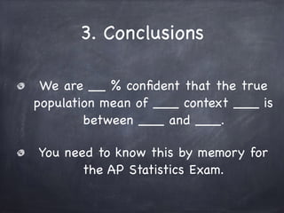 AP Statistics - Confidence Intervals with Means - One Sample | PDF