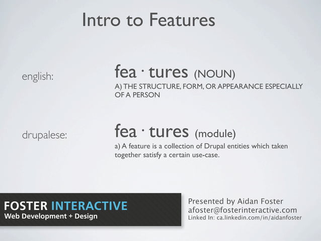 Intro to Features Module on Drupal | PPT