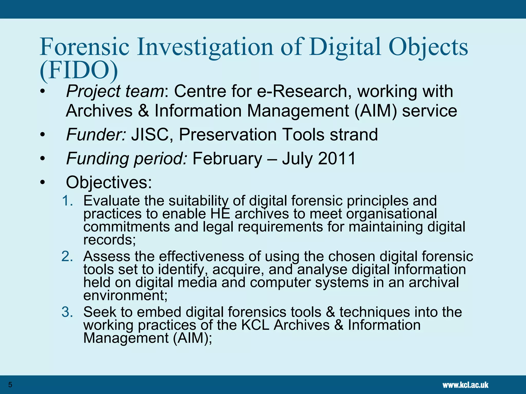 Digital Forensics in the Archive | PPT