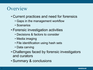 Digital Forensics in the Archive | PPT