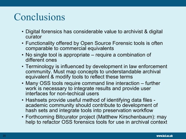 Digital Forensics in the Archive | PPT