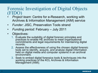 Digital Forensics in the Archive | PPT