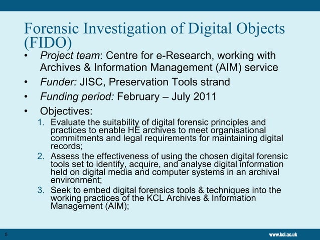 Digital Forensics in the Archive | PPT