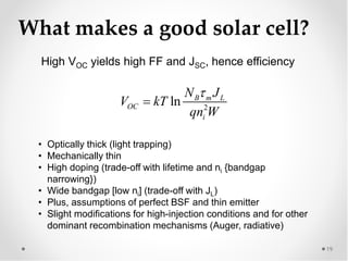 Solar Cells Lecture 3: Modeling and Simulation of Photovoltaic Devices ...