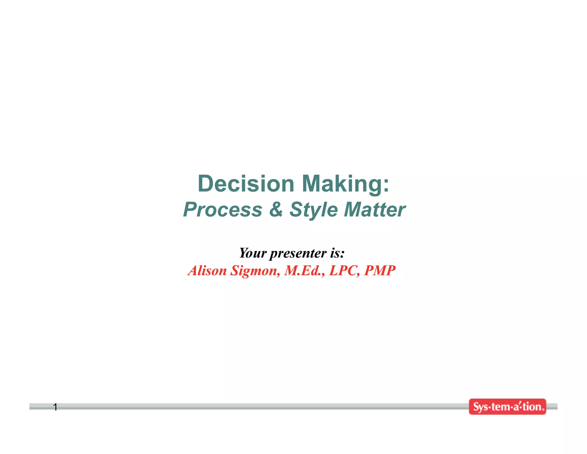 Decision making styles | PDF