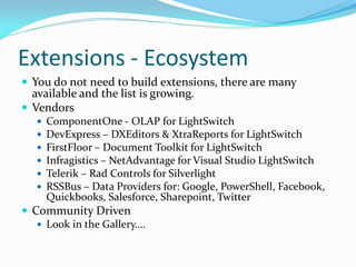 Light-up-your-out-of-the-box LightSwitch Application | PPT