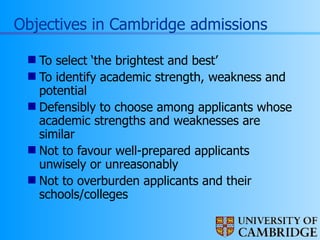 A level from the perspective of Cambridge University | PPT