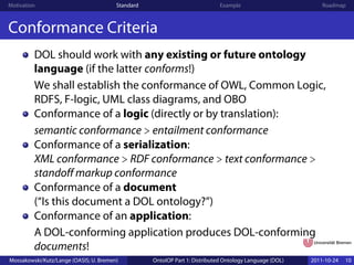 Ontology Integration and Interoperability (OntoIOp) – Part 1: The Distributed Ontology Language ...