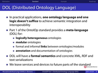 Ontology Integration and Interoperability (OntoIOp) – Part 1: The Distributed Ontology Language ...