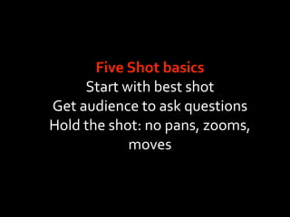 Teaching Visual Storytelling: The Five Shot Method and beyond | KEY