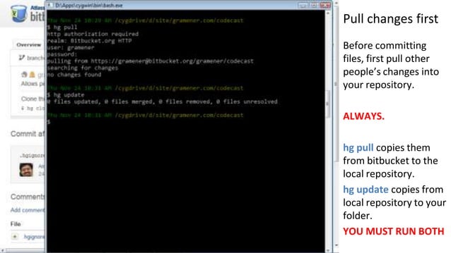 Using Bitbucket and Mercurial | PPT