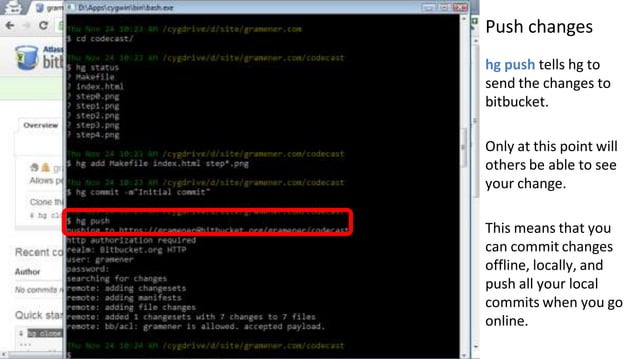 Using Bitbucket and Mercurial | PPT