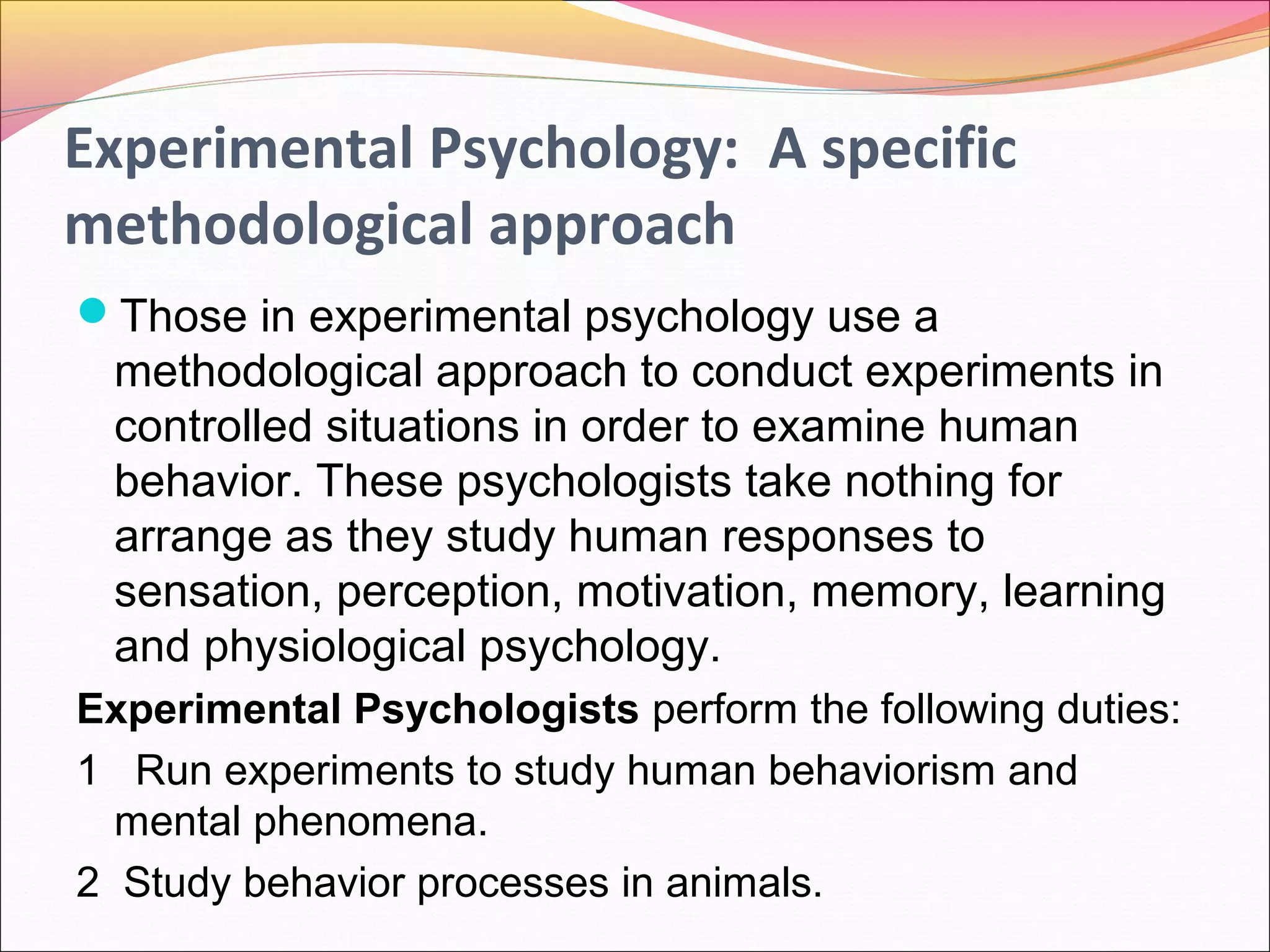 Experimental Psychology | PPT