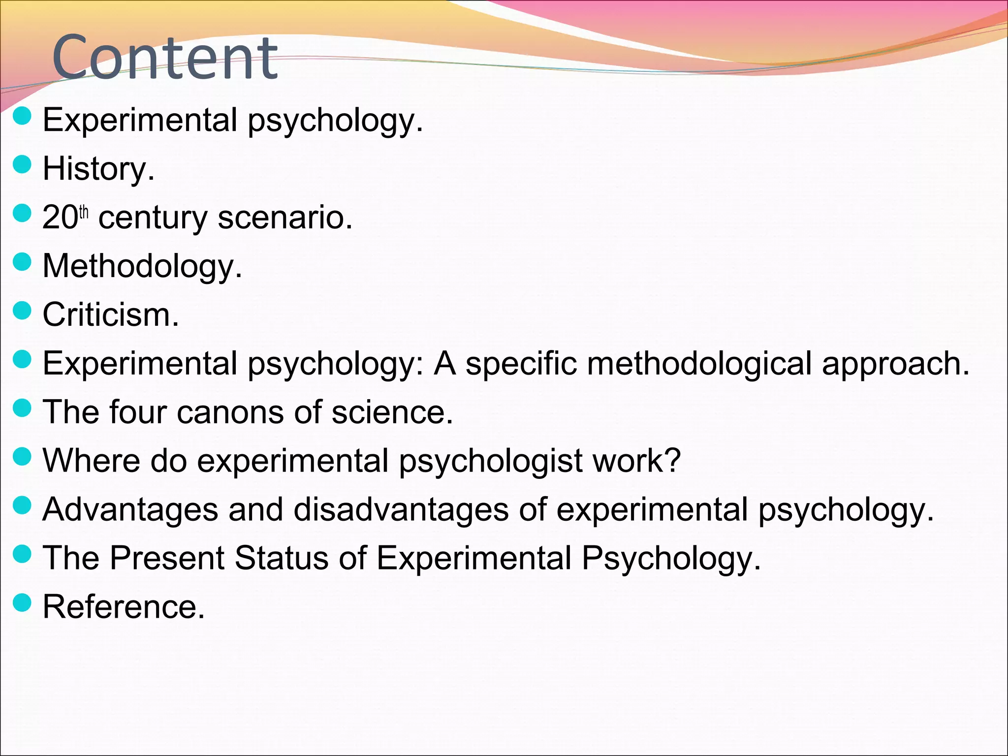 Experimental Psychology | PPT