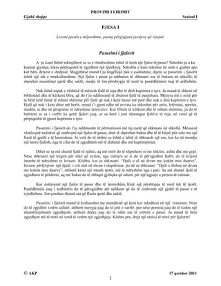 Provimi i lirimit 2011 Gjuhe Shqipe | PDF