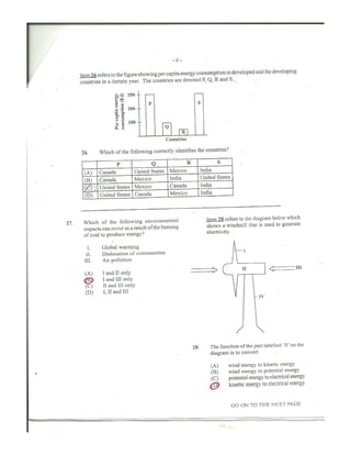 CAPE Environmental Science Unit 2 Paper 1 2011 | PDF