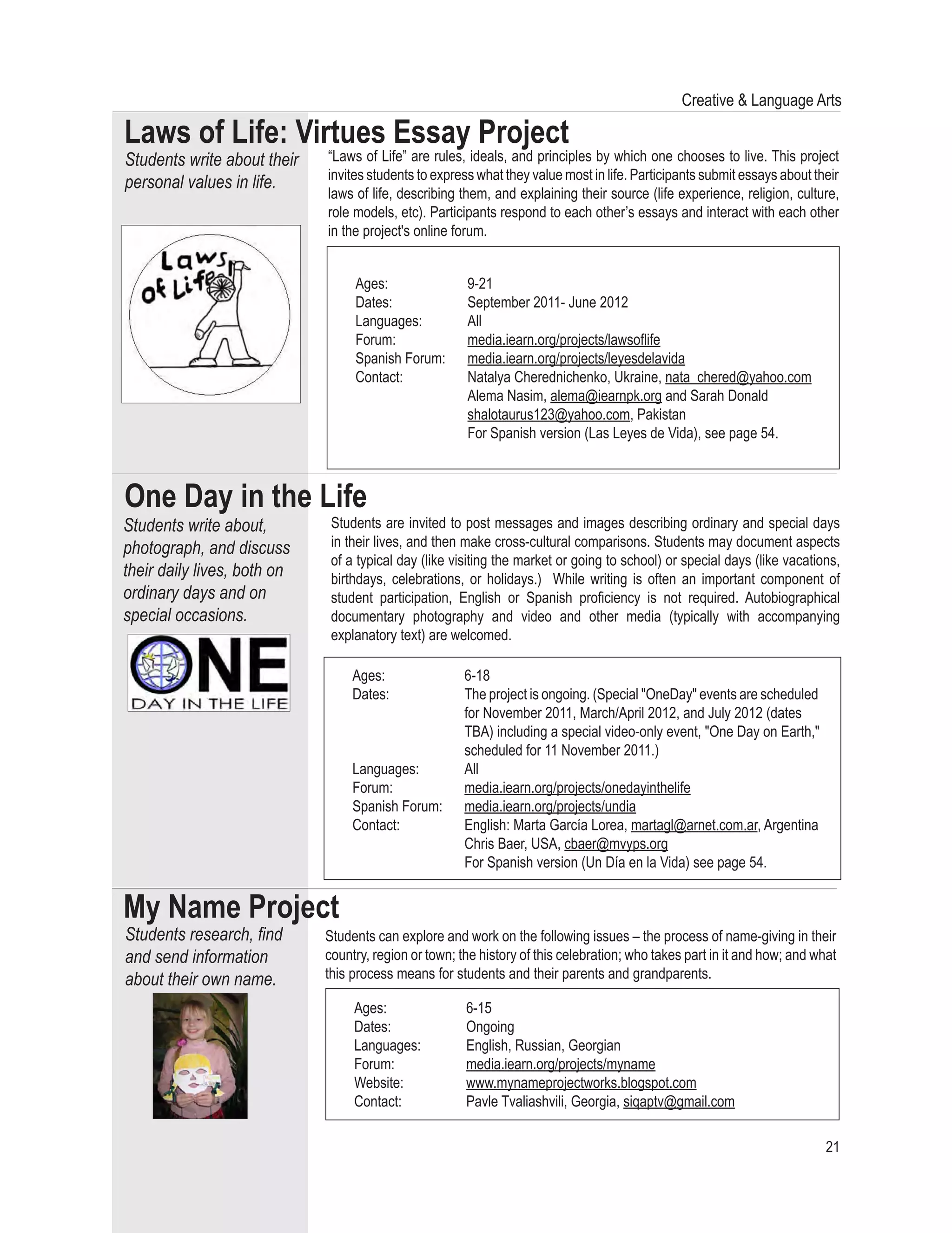 2011 2012 iEARN-projectbook | PDF