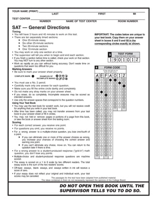 2011 2012 official sat practice test | PDF