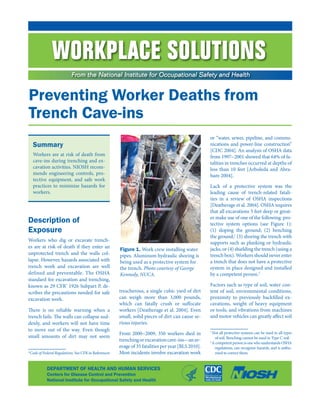 NIOSH - Preventing Worker Deaths from Trench Cave-ins | PDF